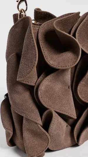 Farm Rio Suede Flower Clutch Bag
