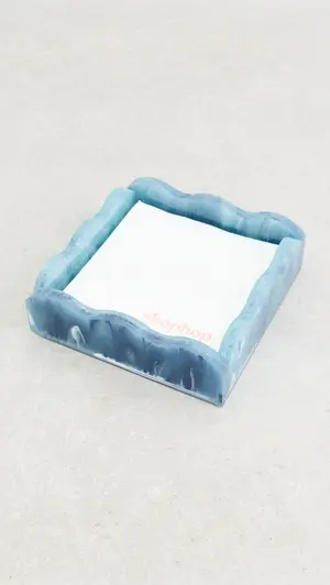 TIZO DESIGN Lucite Marbleized Cocktail Napkin Tray
