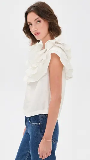 AKNVAS Linda Taffeta Cape Top