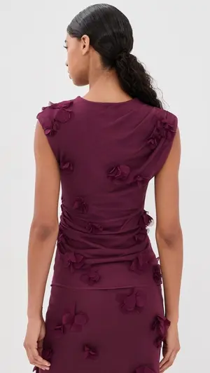 Simkhai Tessa Floral Applique Top