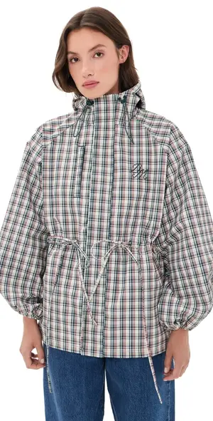 DAMSON MADDER Elderberry Check Liu Raincoat