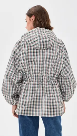 DAMSON MADDER Elderberry Check Liu Raincoat
