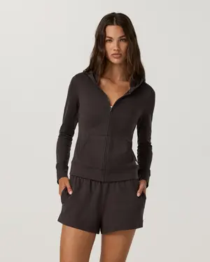 Vuori Halo Mini Full Zip Hoodie Long - Java Heather