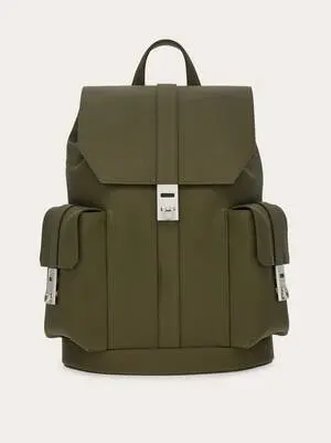 FERRAGAMO Utility Backpack With Hug Buckles - Green