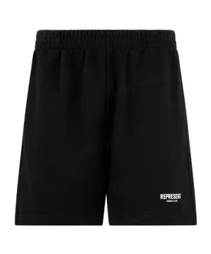 REPRESENT Elastic-waist Cotton Shorts - Black