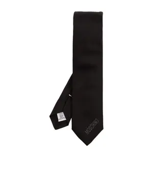 Moschino Embroidered Pointed Tip Tie
