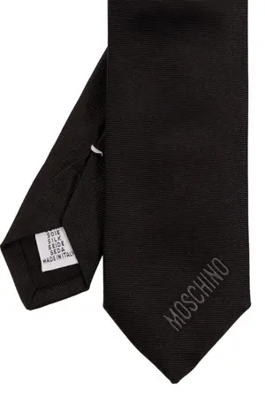 Moschino Embroidered Pointed Tip Tie