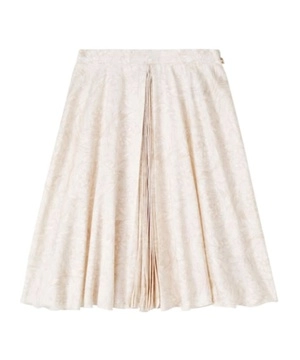 Versace Barocco Pleated Twill Skirt - White