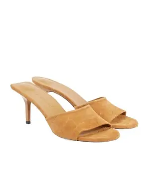 Jacquemus Croc-effect Suede Mules - Nude