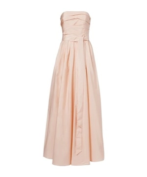 Max Mara Solid Color Belted Gown