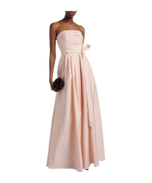 Max Mara Solid Color Belted Gown