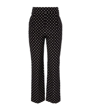 Valentino Garavani Silk Crêpe De Chine Polka-dot Straight Pants - Black