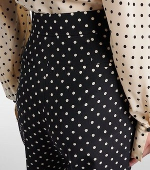 Valentino Garavani Polka-dot Silk Crêpe De Chine Cropped Pants