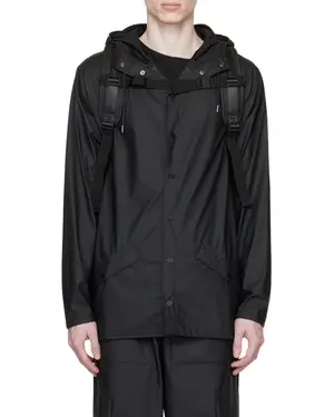 Rains Hooded Water-resistant Jacket - Black
