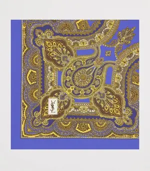 Saint Laurent Silk Paisley Print Scarf