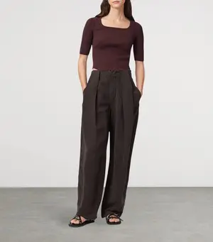 ALLSAINTS Cruz Hally Ribbed Corset Top - Brown