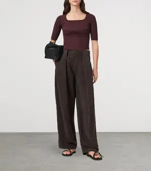 ALLSAINTS Cruz Hally Ribbed Corset Top - Brown