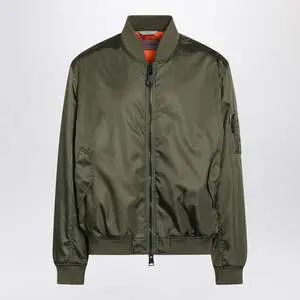 Balenciaga Khaki Nylon Zip-up Bomber Jacket - Green