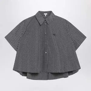 Loewe Trapeze Checked Shirt In Technical Cotton - Black