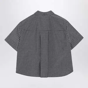 Loewe Trapeze Checked Technical Cotton Shirt - Black