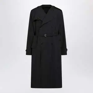 Prada Double-breasted Cotton-blend Trench Coat - Black