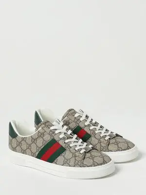 Gucci Sneakers With Signature Web Stripe - Cream