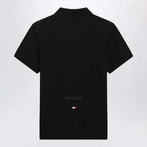 Moncler Cotton Pique Polo Shirt With Logo Patch