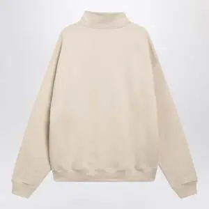 Jacquemus Beige Half-zip Sweatshirt With Grosgrain Logo