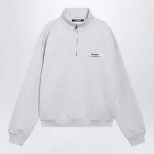 Jacquemus Zip-neck Logo Sweatshirt - Gray