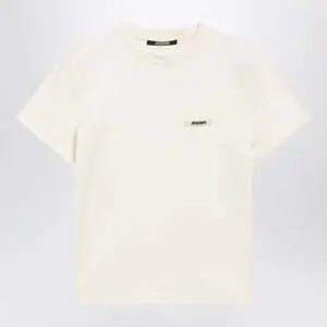 Jacquemus Fitted T-shirt With Grosgrain Logo - Cream