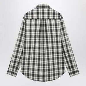Balenciaga Regular-fit Checked Cotton Flannel Shirt In White/black