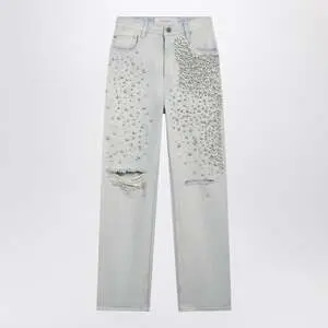 GOLDEN GOOSE Wide Leg Jeans With Cabochon Crystals