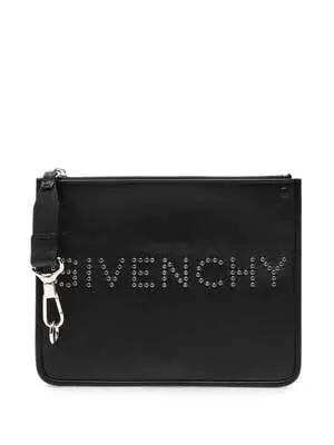 Givenchy Logo Studded Leather Pouch - Multicolor