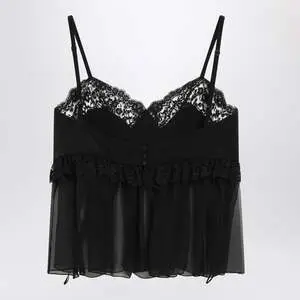 Chloé Silk Crêpe De Chine Top With Thin Straps - Black