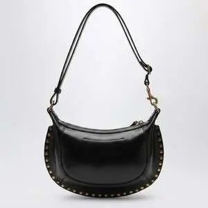 Isabel Marant Étoile Oskan Moon Studded Calfskin Leather Shoulder Bag - Black