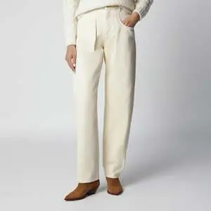 Isabel Marant Étoile Isabel Marant Lisha Barrel Jeans In Cotton Denim Cream