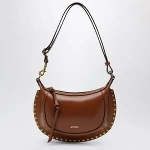 Isabel Marant Étoile Oskan Moon Shoulder Bag In Calfskin Leather - Brown