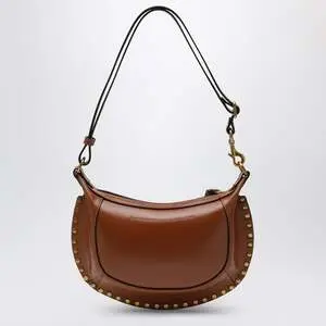Isabel Marant Étoile Oskan Moon Shoulder Bag In Calfskin Leather - Brown