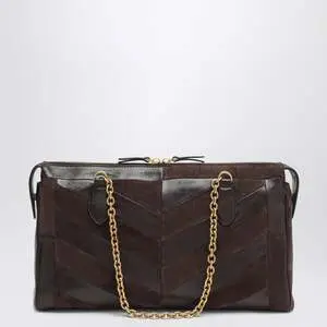Valentino Garavani Medium Panthea Shoulder Bag In Suede And Nappa Leather - Brown