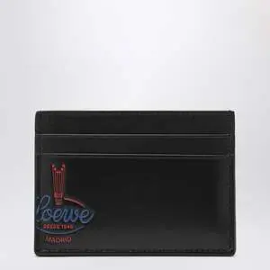 Loewe Card Holder In Glossy Calf Leather - Black