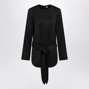 TOTEME Heavy Satin Tunic With Belt - Black