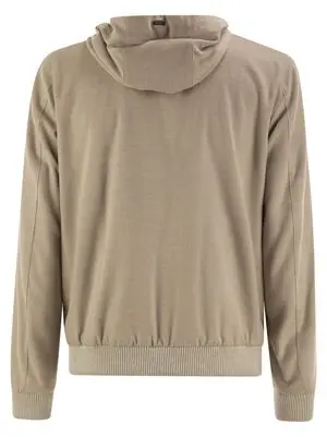 Herno Lightweight Hooded Jacket In Wool-effect Fabric