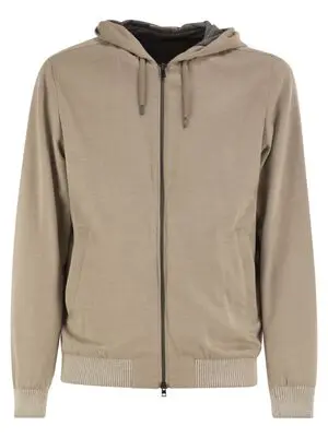 Herno HERNO Lightweight Hooded Jacket In Wool-Effect Fabric Cream