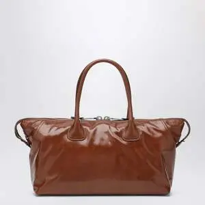 Miu Miu Glossy Leather Top Handle Bag - Brown