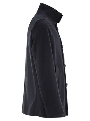 Herno Double-breasted Jacket In Wool-effect Fabric With High Collar