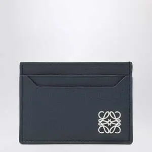 Loewe Navy Leather Anagram Card Holder - Blue