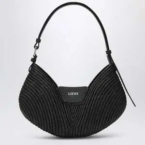Loewe Medium Swing Bag In Raffia And Leather