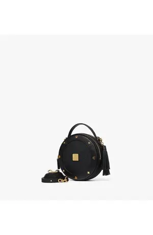 Mcm Small Pina Tambourine Bag In Studded Calfskin