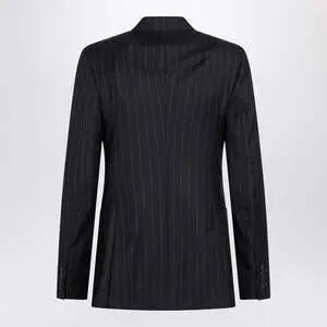 Givenchy Double-breasted Pinstripe Wool Jacket, Dark Navy