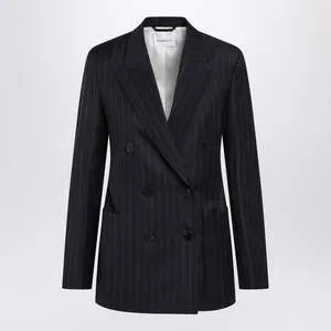 Givenchy Double-breasted Pinstripe Wool Jacket - Blue